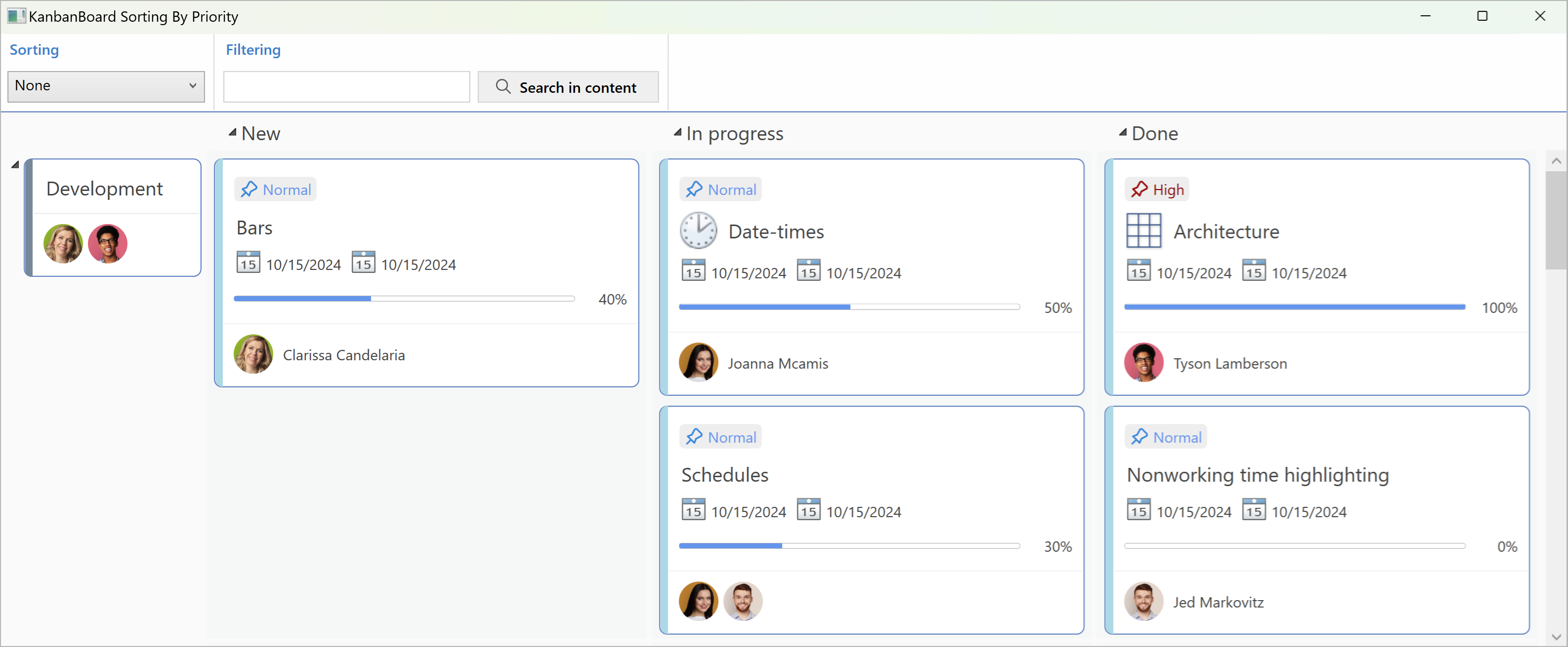 Kanban Library Library for WPF - DlhSoft
